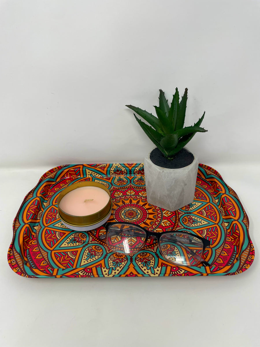 Large Mandala Metal Tray – Nai Gifts